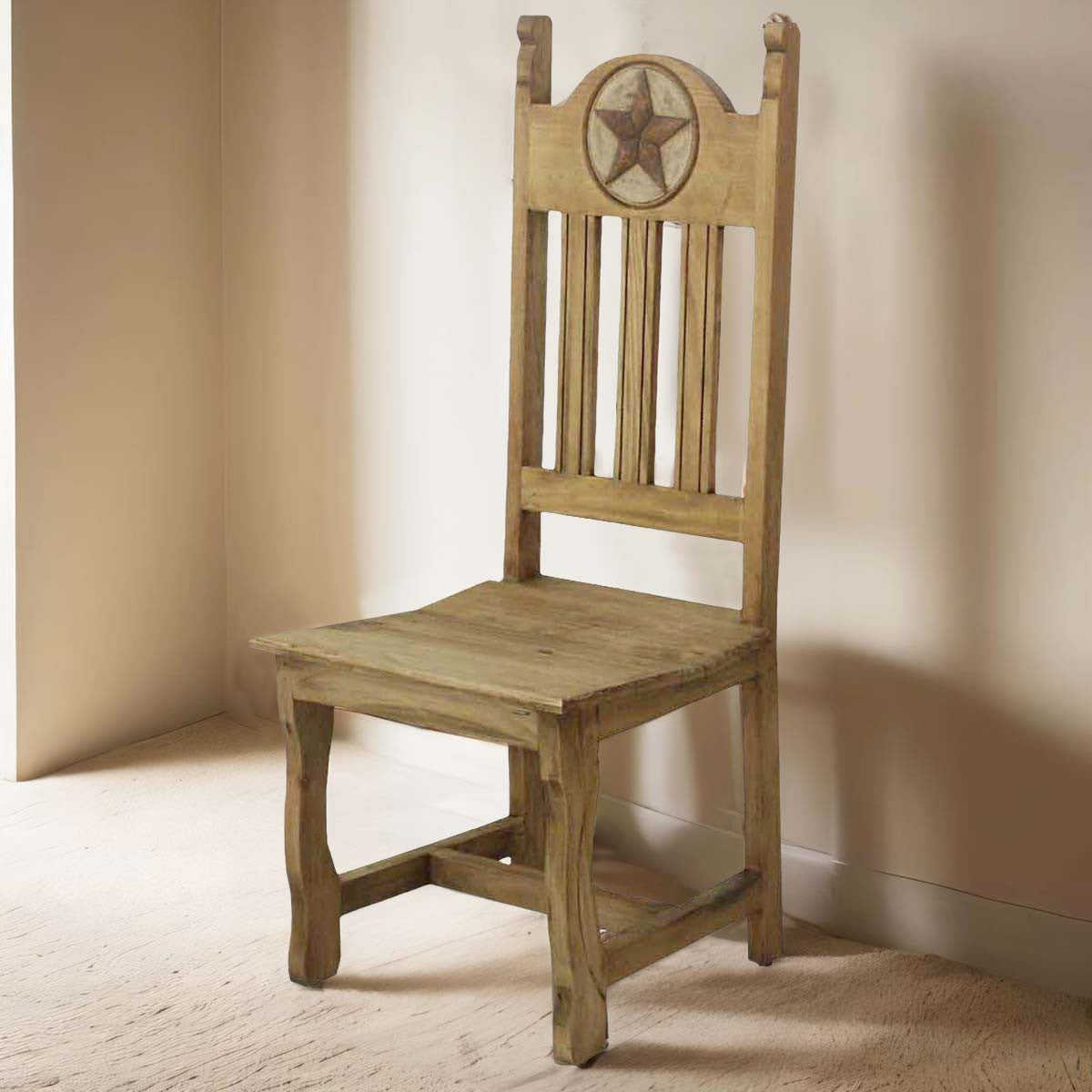 Stone Star Wooden Dining Chair | Lone Star Western Decor