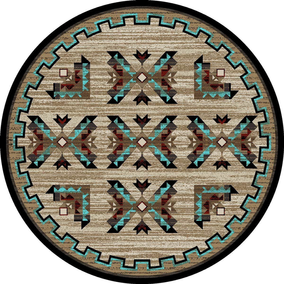 Mojave Arrows Rug - 8 Ft. Round | Lone Star Western Decor