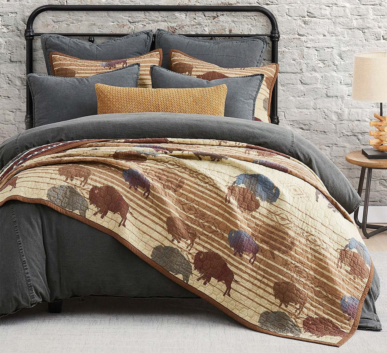 Buffalo Range Reversible Quilt Set - King | Lone Star Western Decor