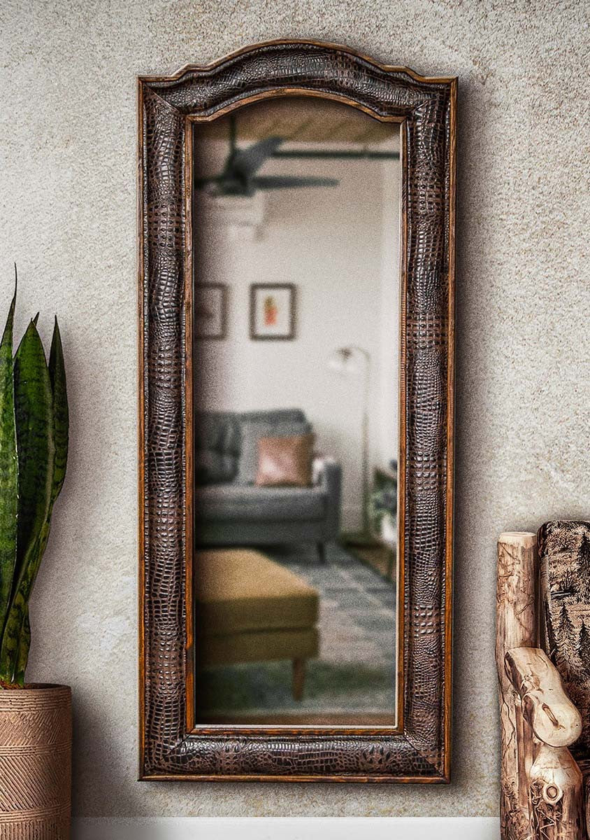 Western Leather Mirror | Lone Star Western Decor