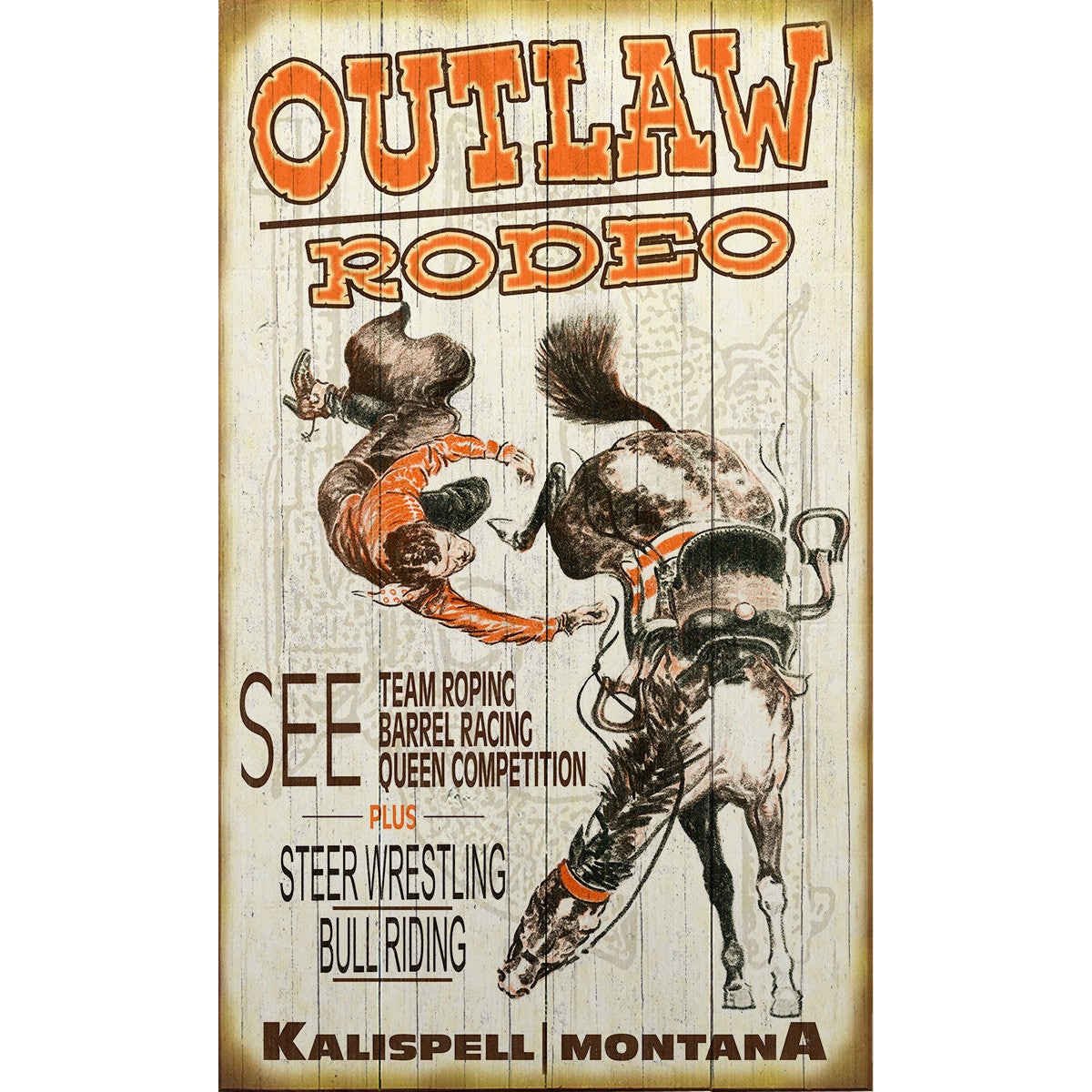 Rodeo Bronc Personalized Sign - 18 x 30 | Lone Star Western Decor