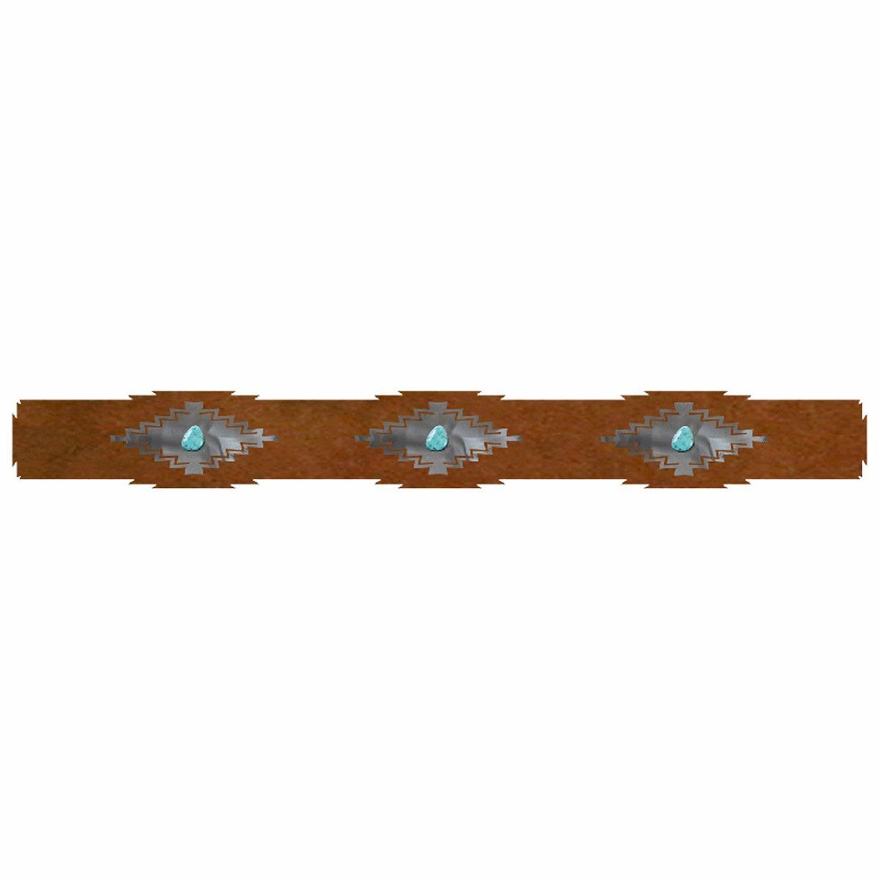 Desert Diamond Rug Rail with Turquoise - 36 Inch | Lone Star Western Decor