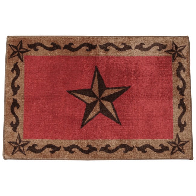 Red Star Bath Rug | Lone Star Western Decor