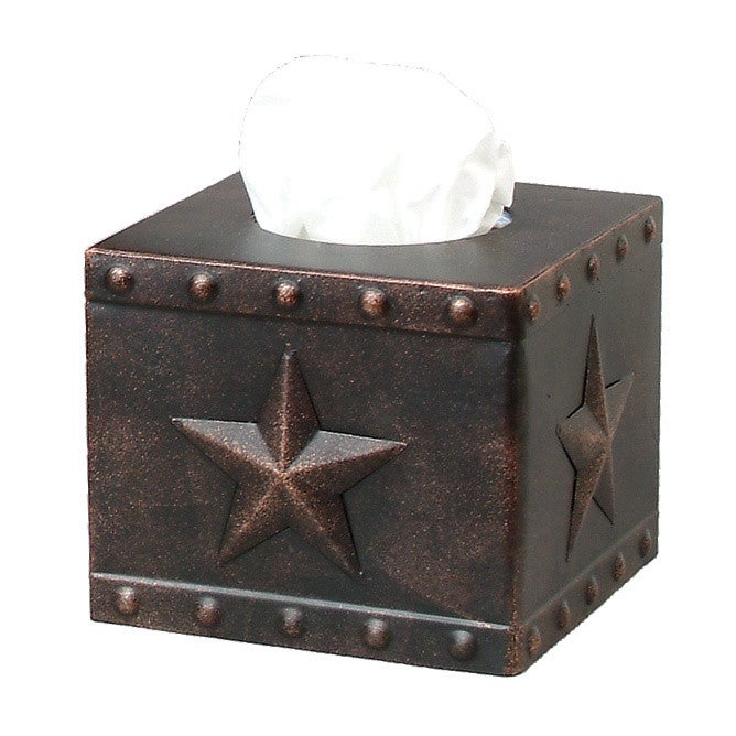Stars & Studs Metal Square Tissue Box - SALE | Lone Star Western Decor