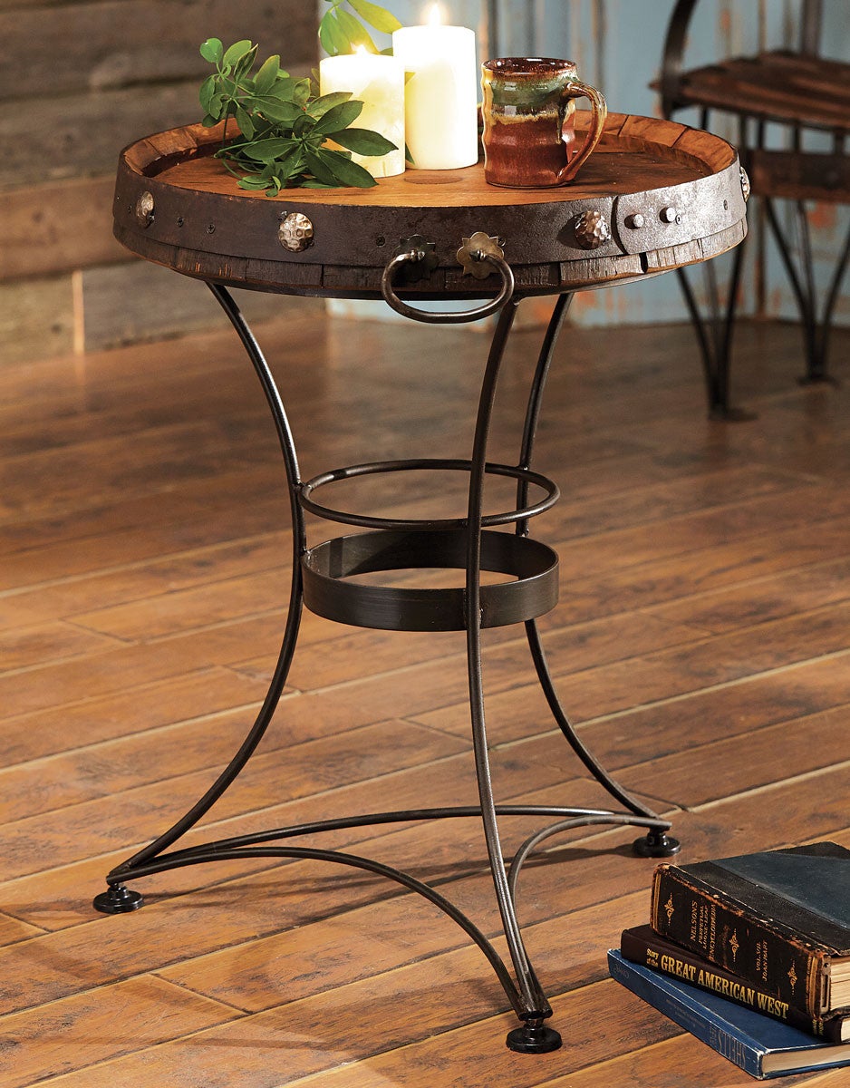 Rustic End Tables: Tequila Barrel End Table | Lone Star Western Decor