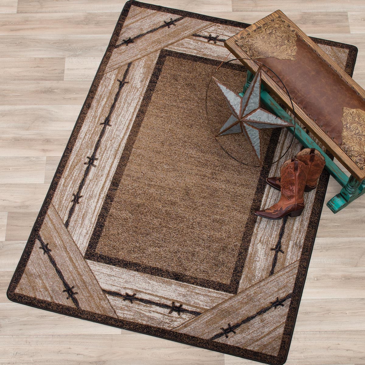 Ranchman's Barbwire Rug Collection | Lone Star Western Decor