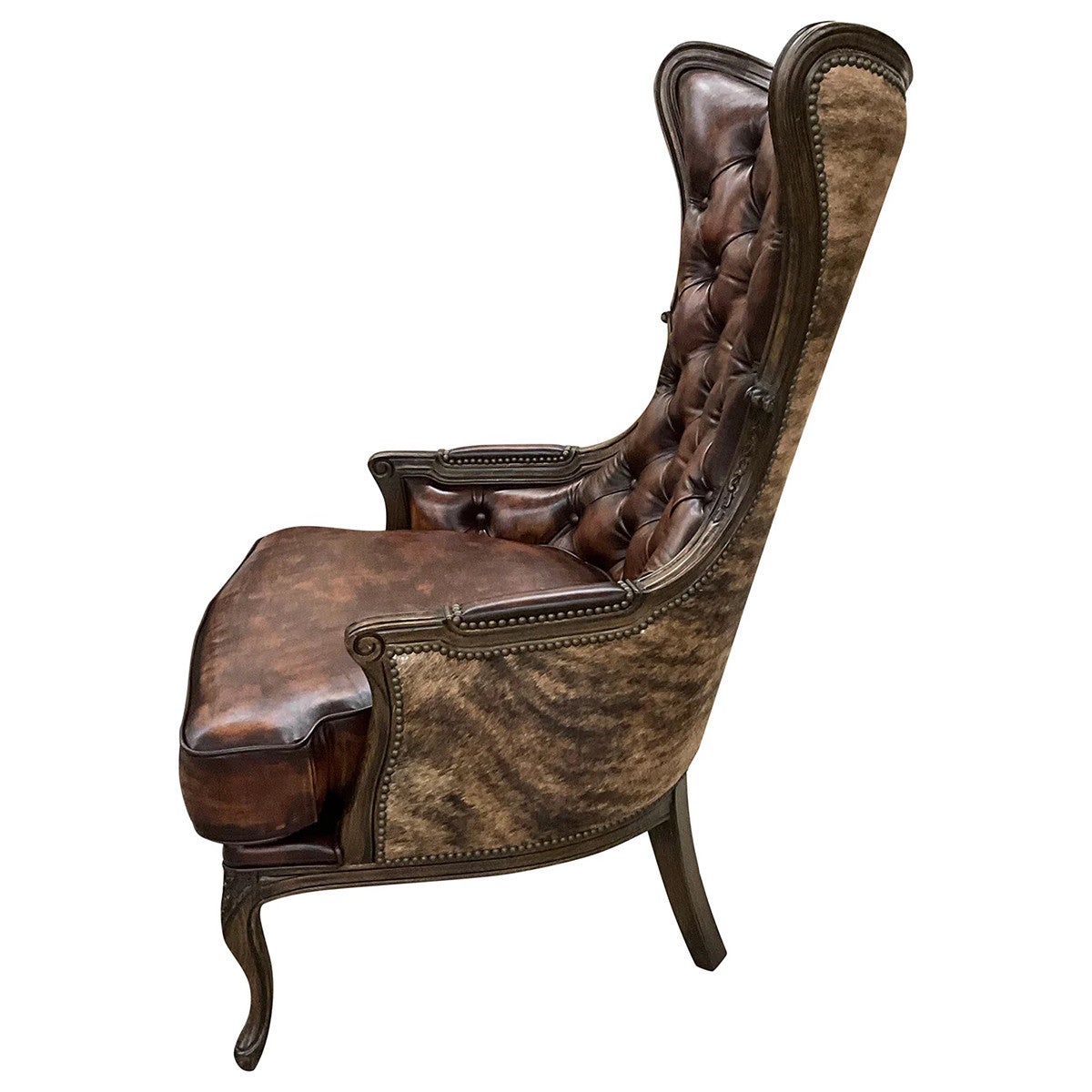 Tulsa Ranch Tufted Leather Wingback Chair | Lone Star Western Decor