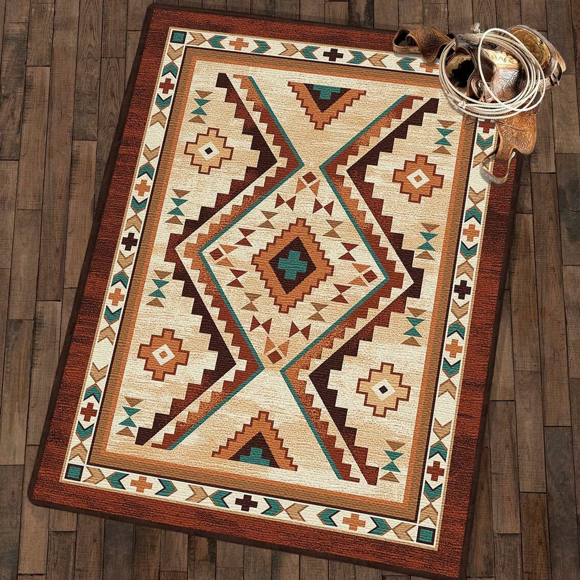 Angel Fire Tan Rug - 5 x 8 | Lone Star Western Decor