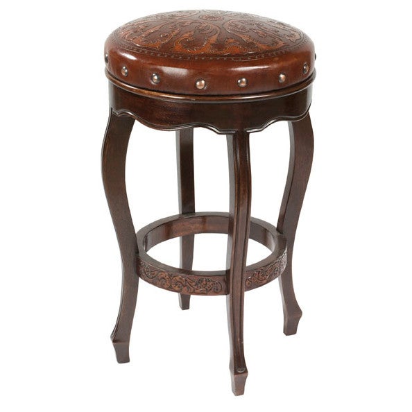 Rustic Bar Furniture | Colonial Spanish Heritage Round Barstools - Set ...