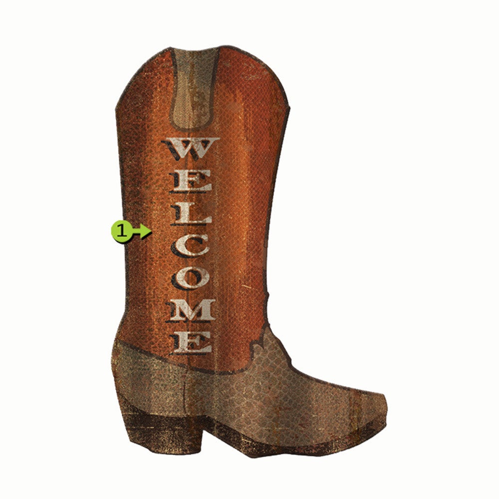 Cowboy Boot Personalized Corrugated Cutout | Lone Star Western Decor