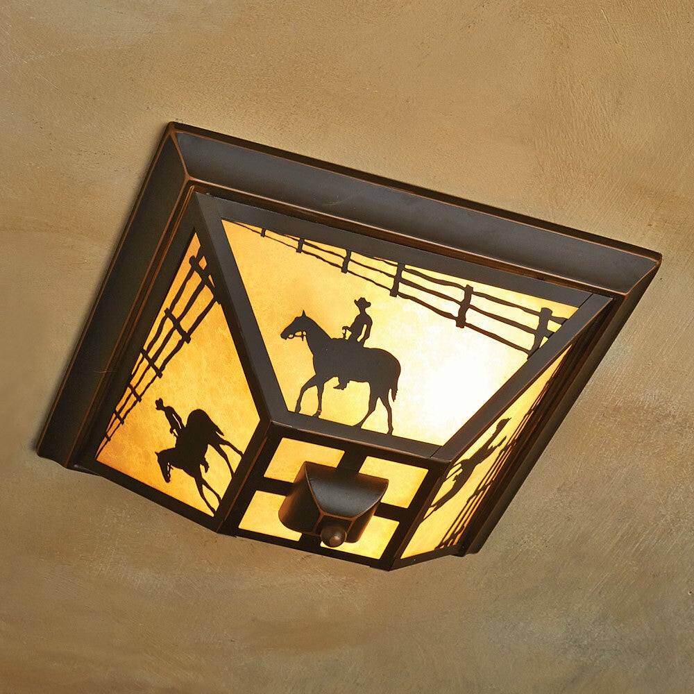Cowboy Rider Flush Mount Ceiling Light | Lone Star Western Decor