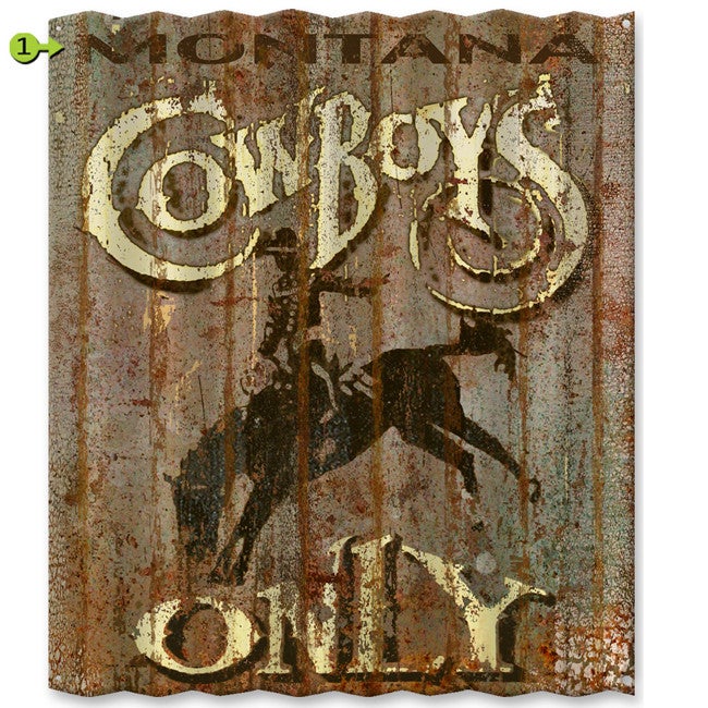 Cowboys Only Personalized Corrugated Metal Sign | Lone Star Western Decor