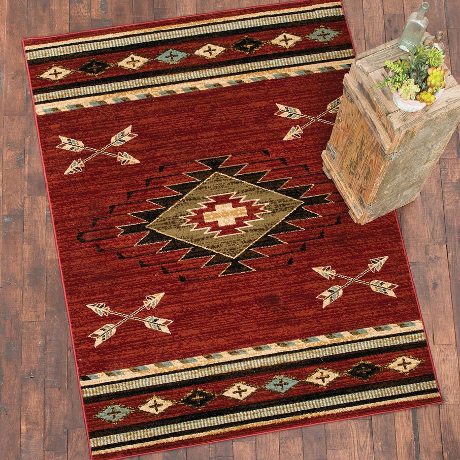 Diamond Arrow Red Rug - 2 x 8 | Lone Star Western Decor