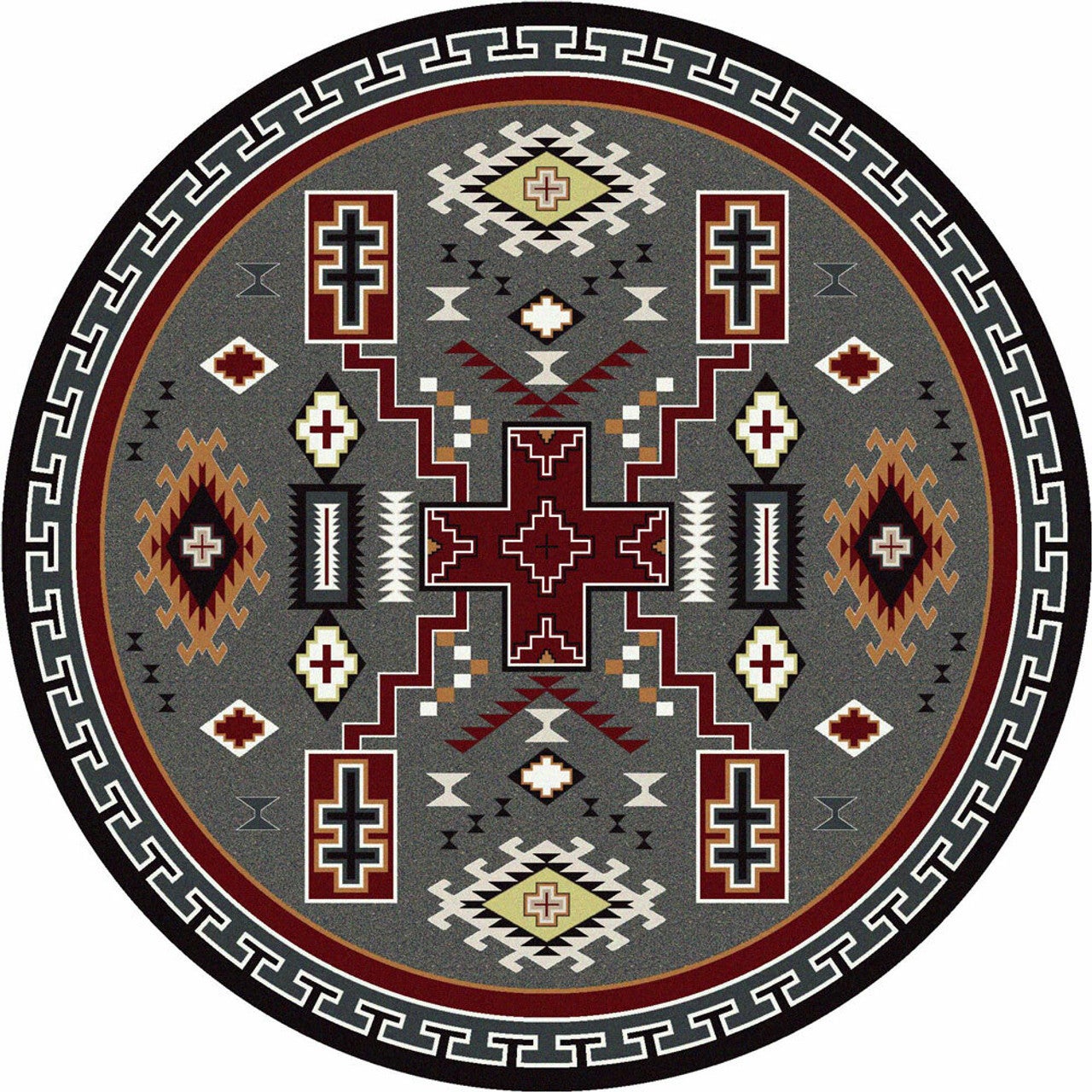 Double Cross Rug - 8 Ft. Round | Lone Star Western Decor