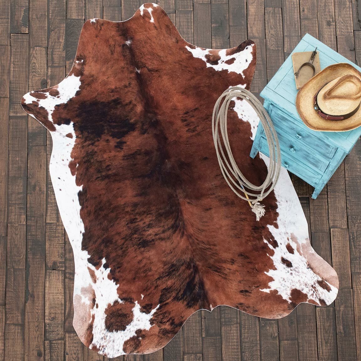 Faux Cowhide Rug - Tri Color | Lone Star Western Decor