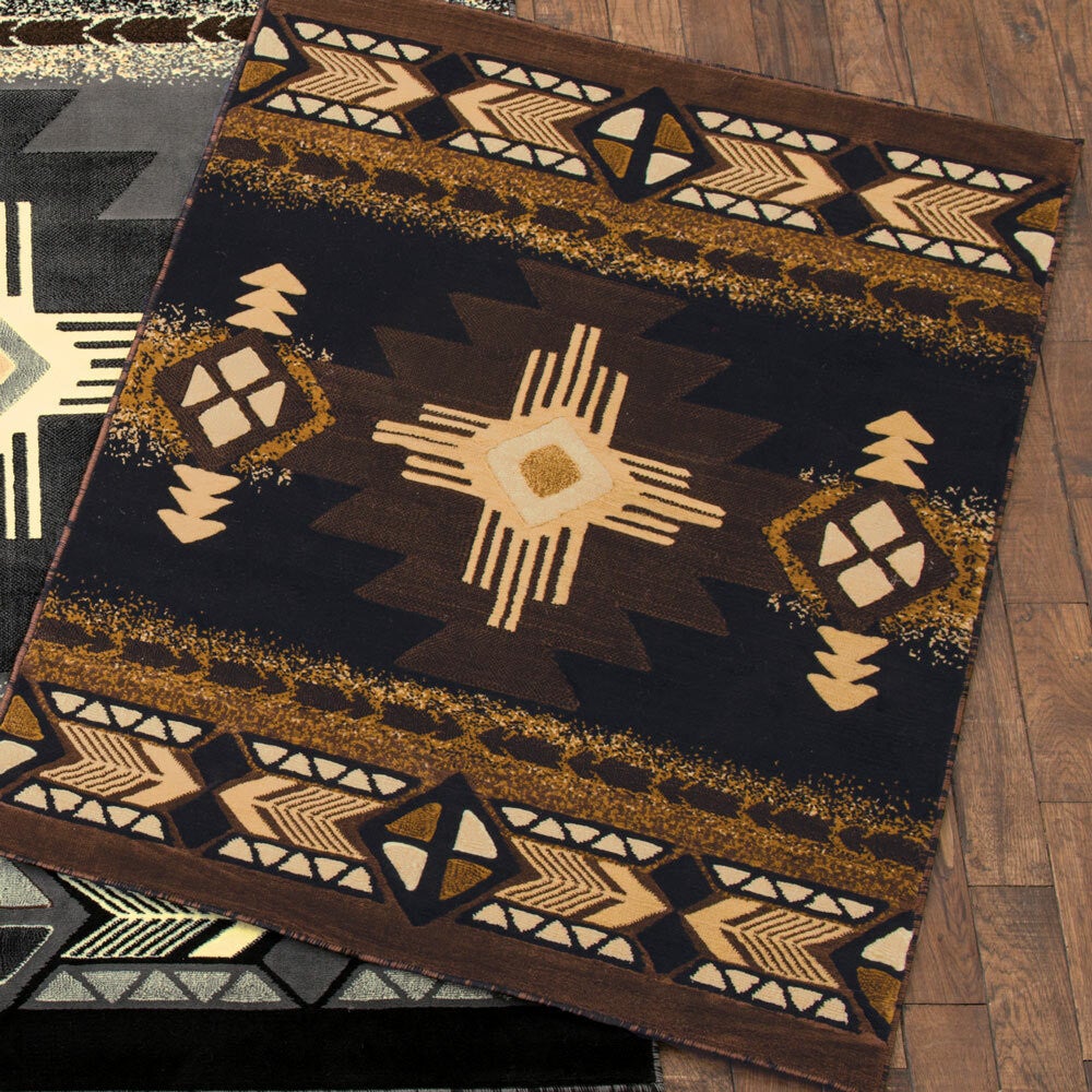 Four Winds Black Rug - 5 x 7 | Lone Star Western Decor