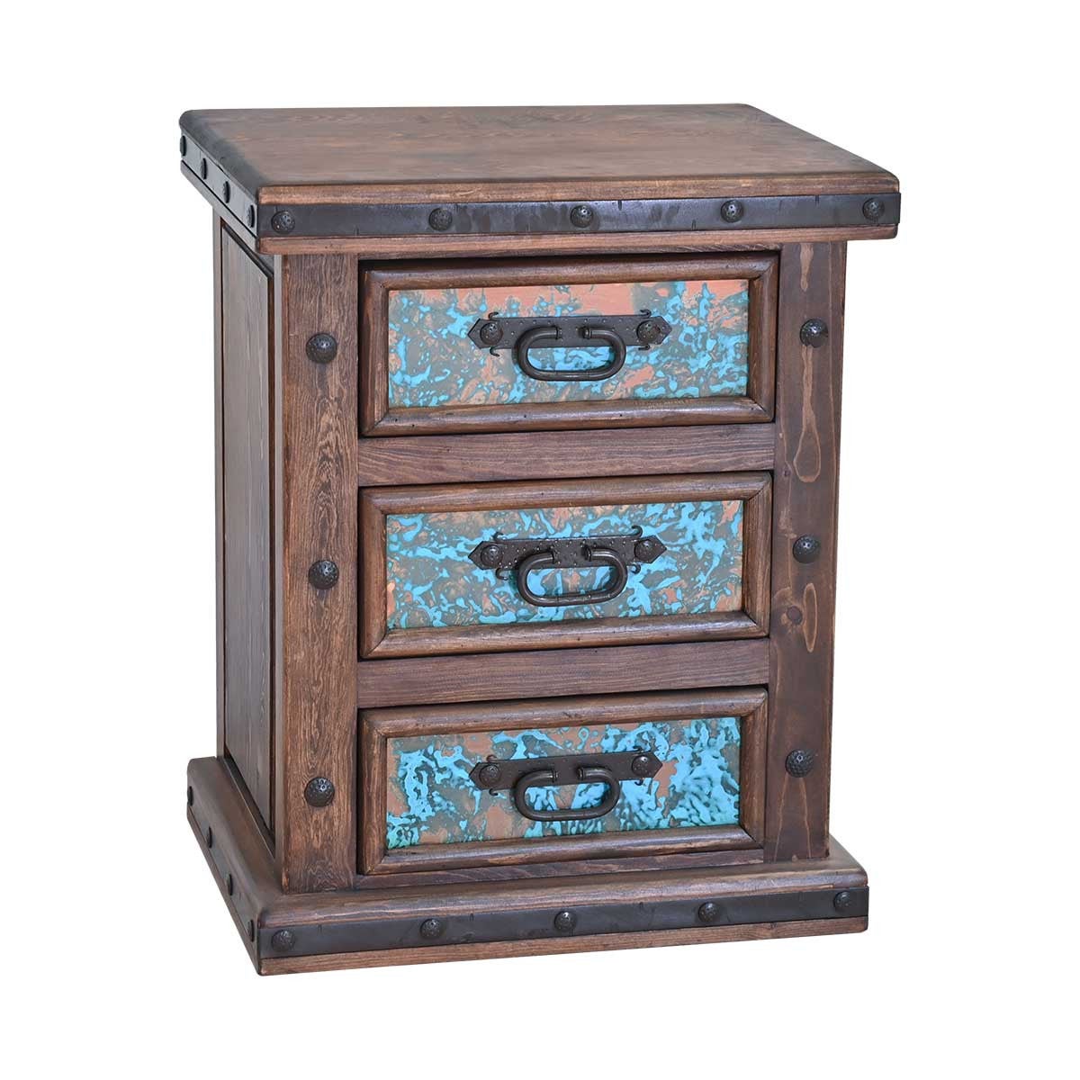 Turquoise Patina Nightstand | Lone Star Western Decor