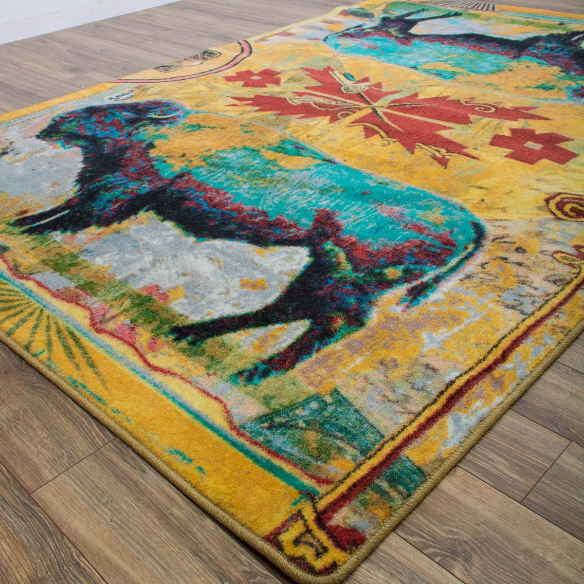 Golden Buffalo Rug - 4 x 5 | Lone Star Western Decor