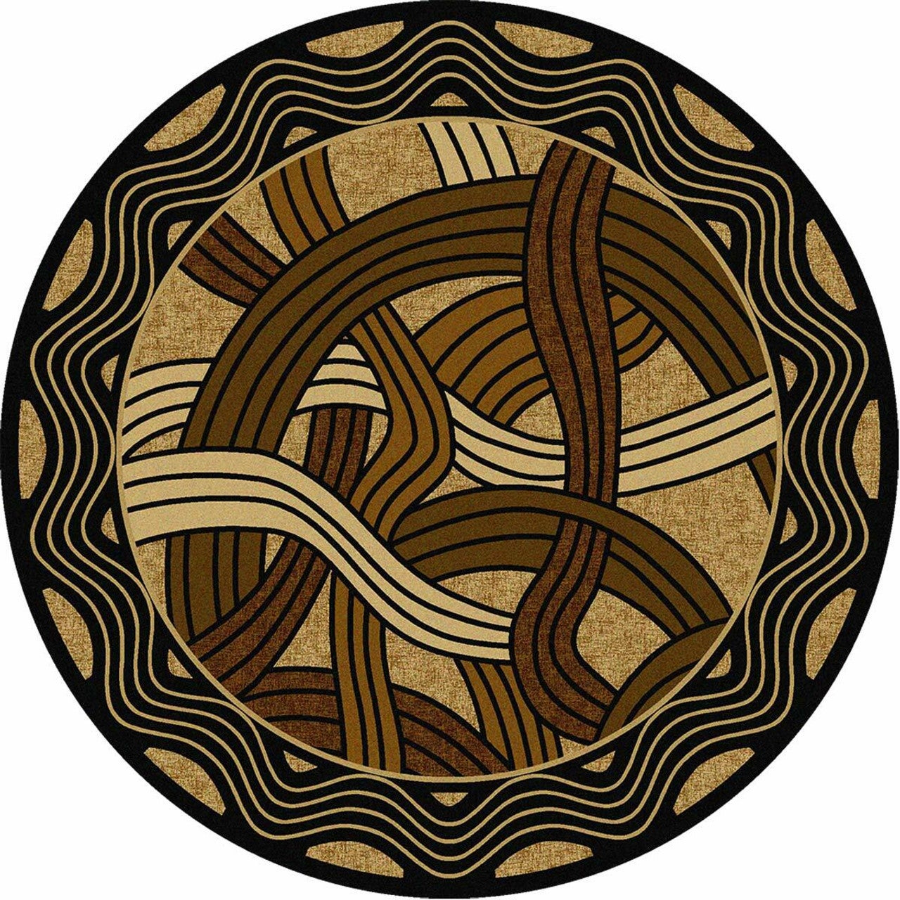 Hand Coiled Natural Rug - 8 Ft. Round | Lone Star Western Decor