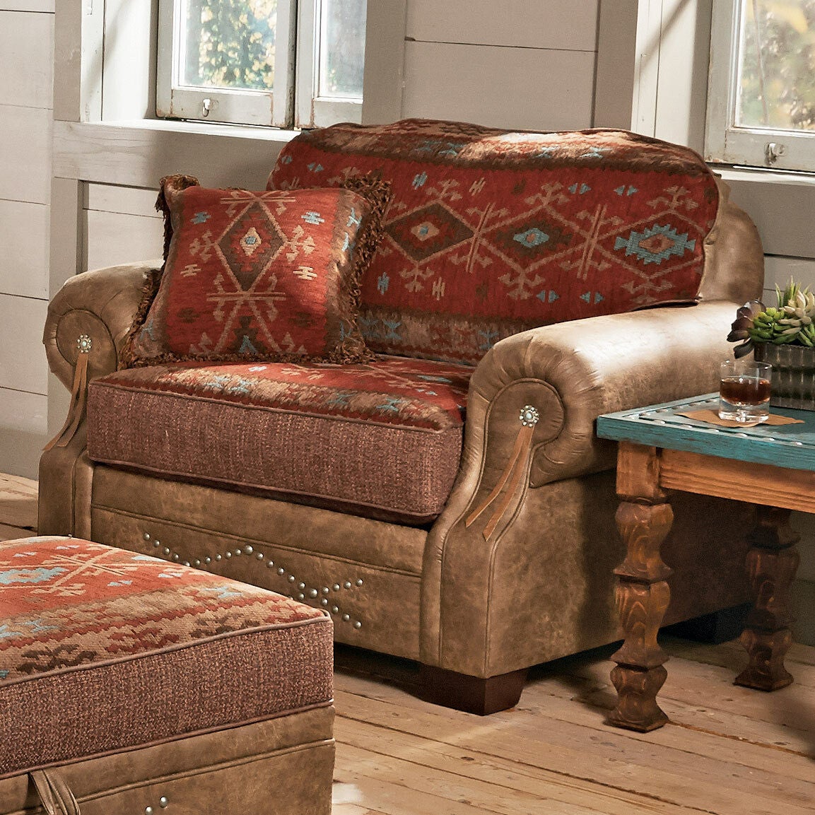 Ranchero Southwestern Chair and a Half | Lone Star Western Decor