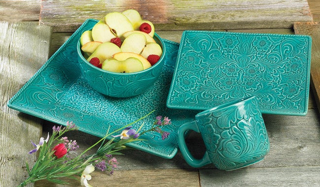 Savannah Turquoise Dinnerware Set (16 - OUT OF STOCK UNTIL 02/04/2026 ...