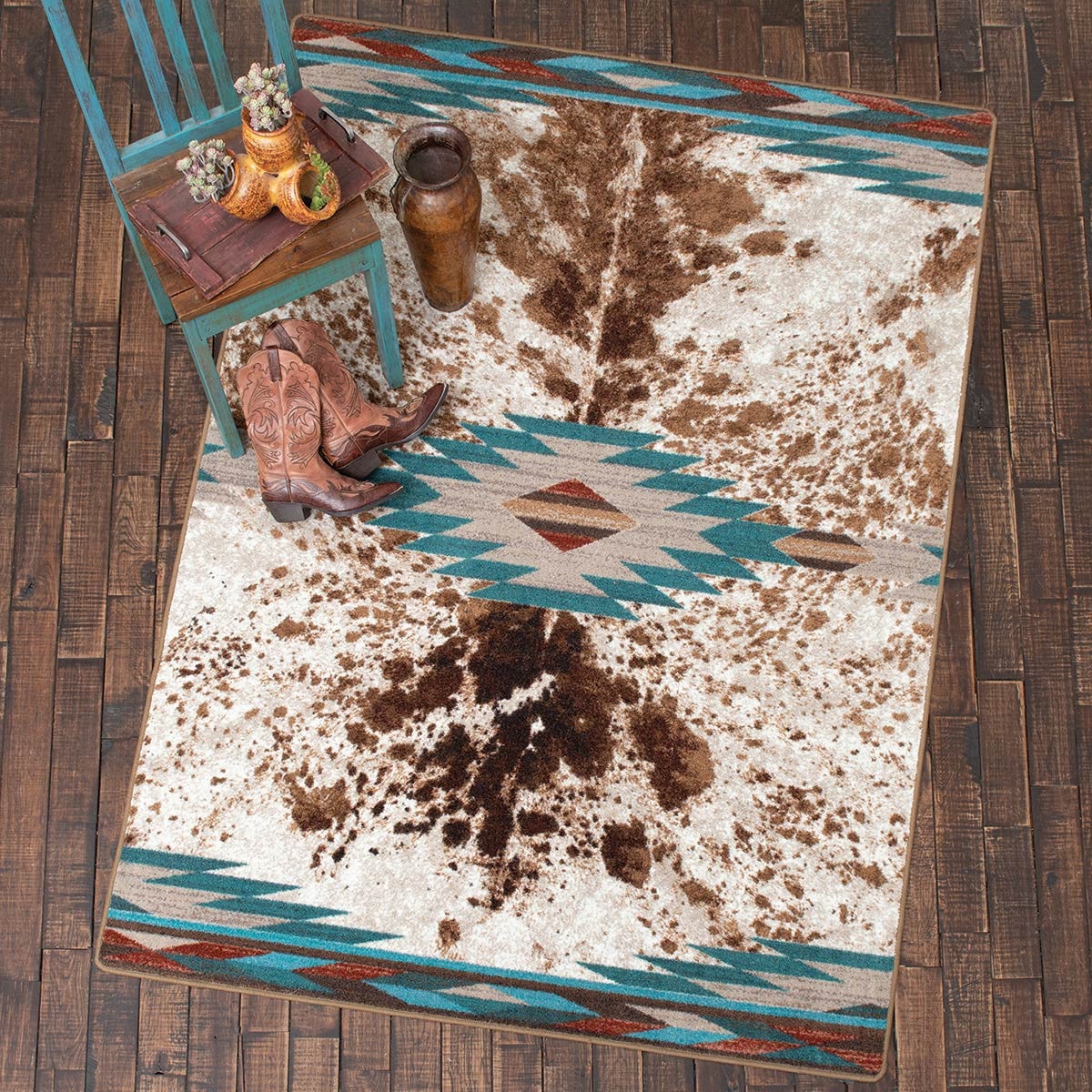 cowhide pattern area rug