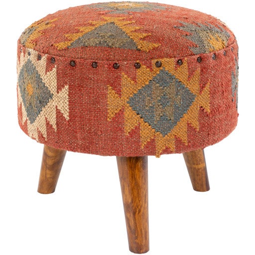 Angel Fire Hand Woven Jute & Wool Stool | Lone Star Western Decor