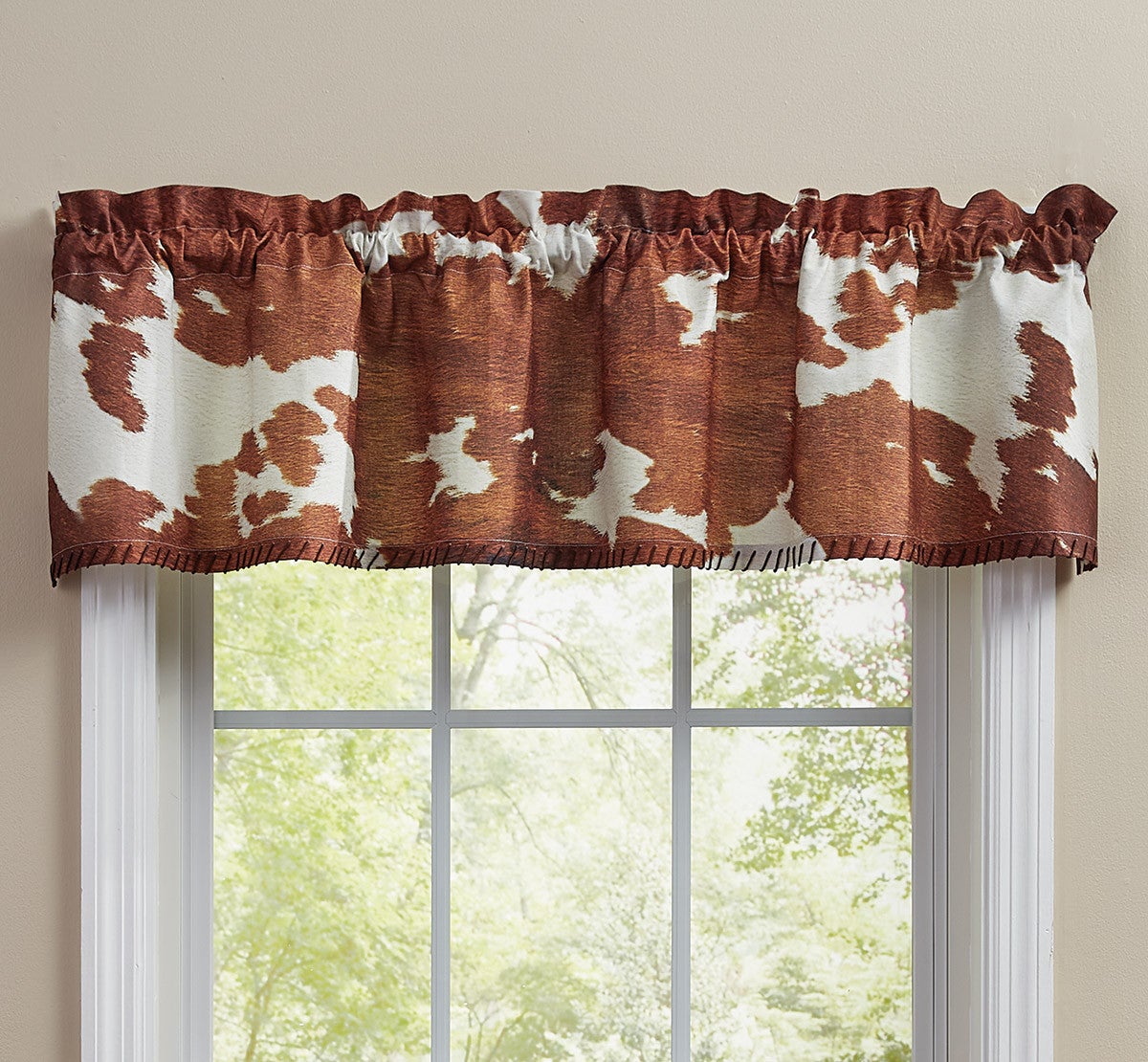 Cowhide Ranch Valance | Lone Star Western Decor