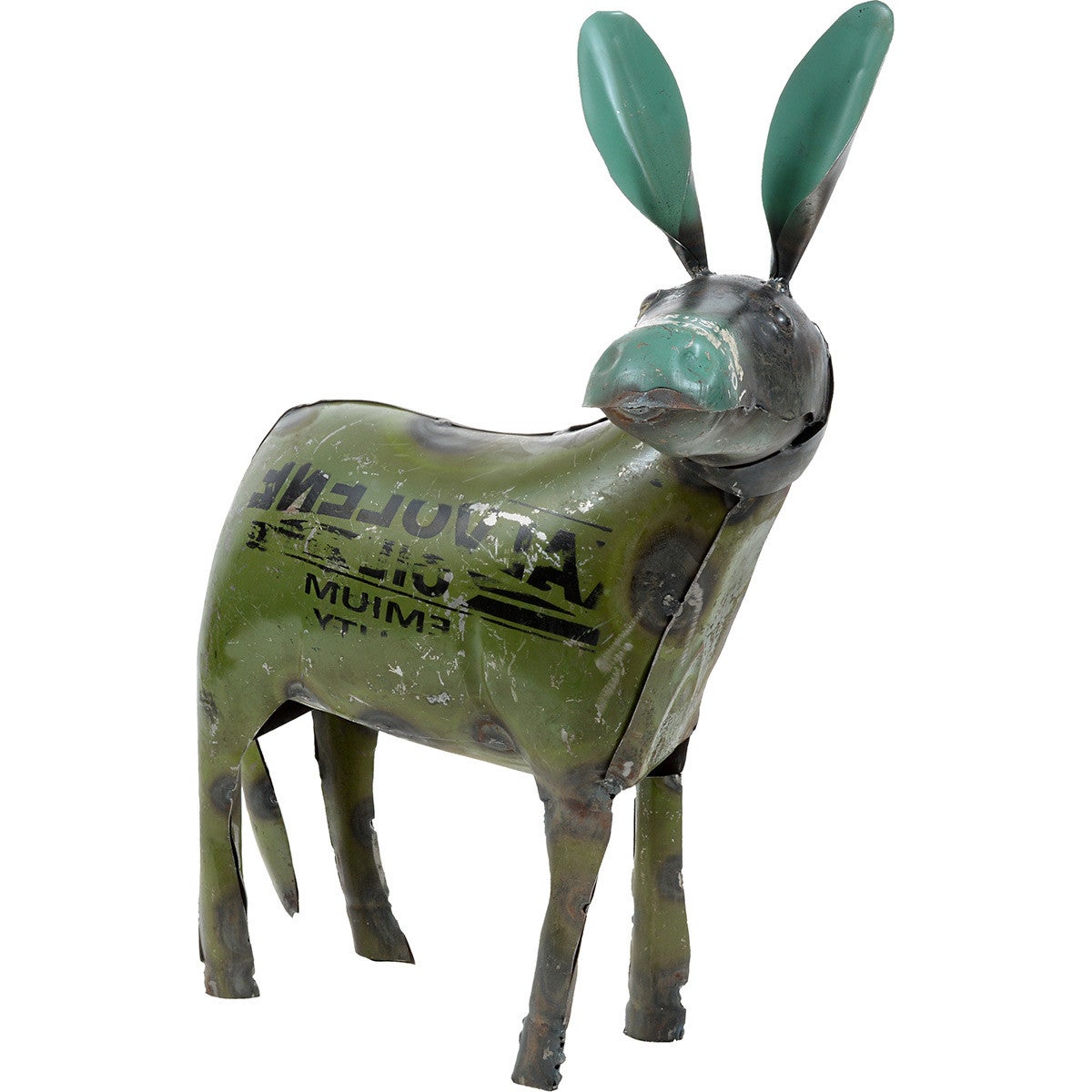 Reclaimed Metal Donkey Sculpture | Lone Star Western Decor