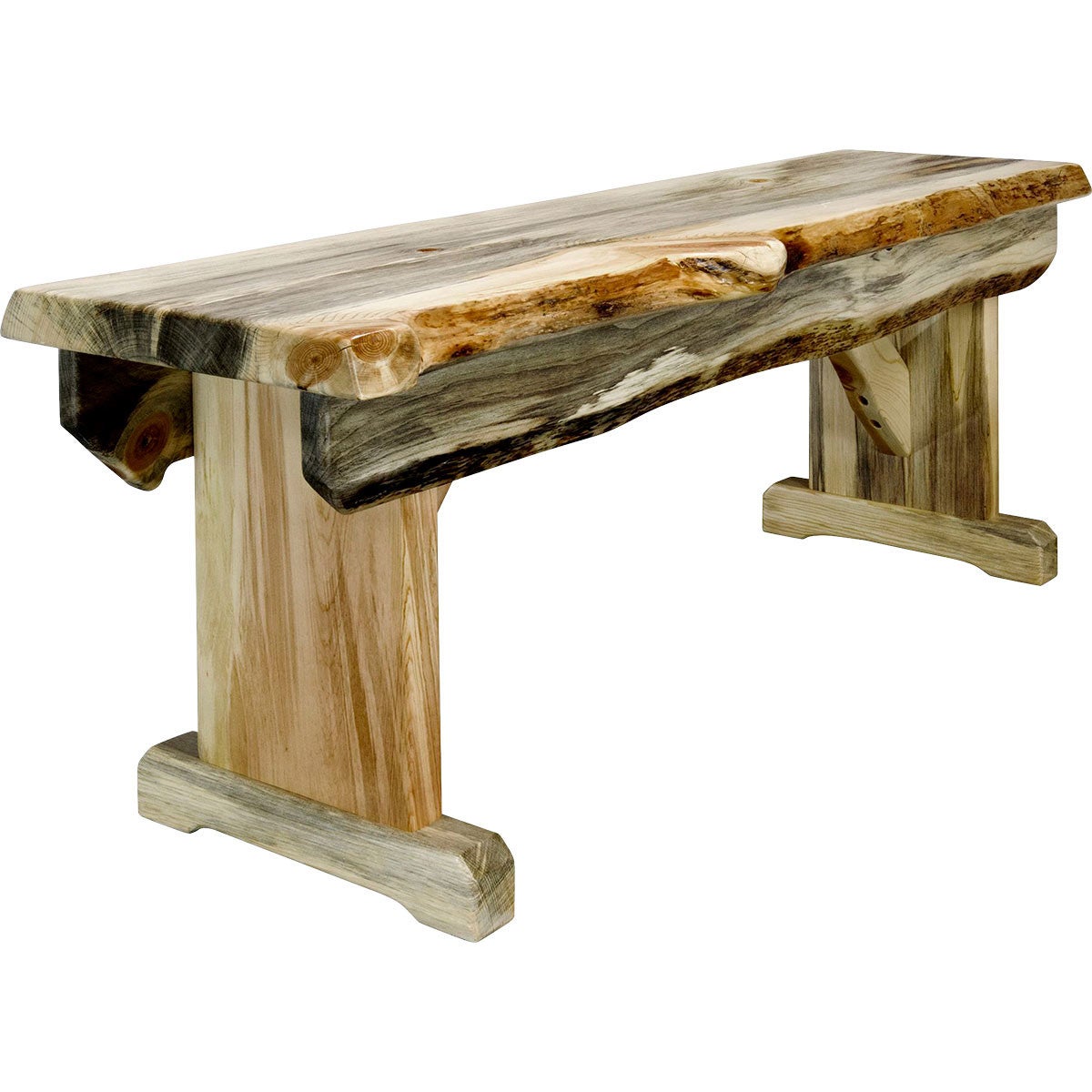 Lima Live Edge 6 Foot Wooden Bench - Clear Lacquer | Lone Star Western ...