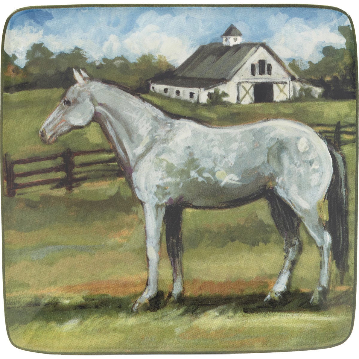 Horse Farm Canape Plates - Set of 4 | Lone Star Western Decor