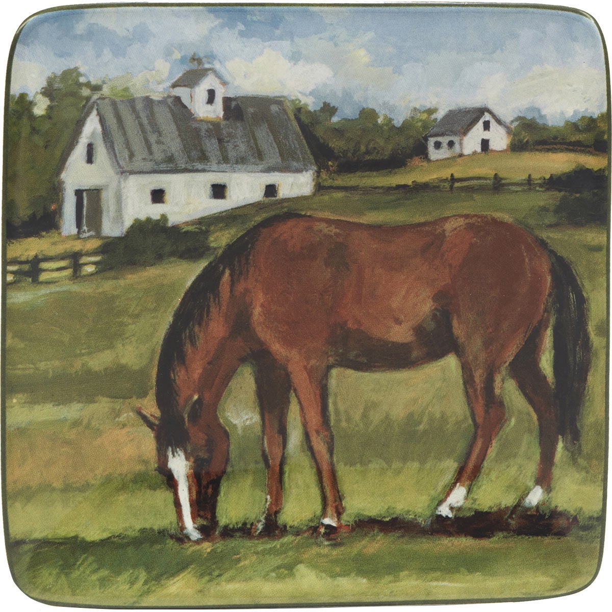 Horse Farm Canape Plates - Set of 4 | Lone Star Western Decor