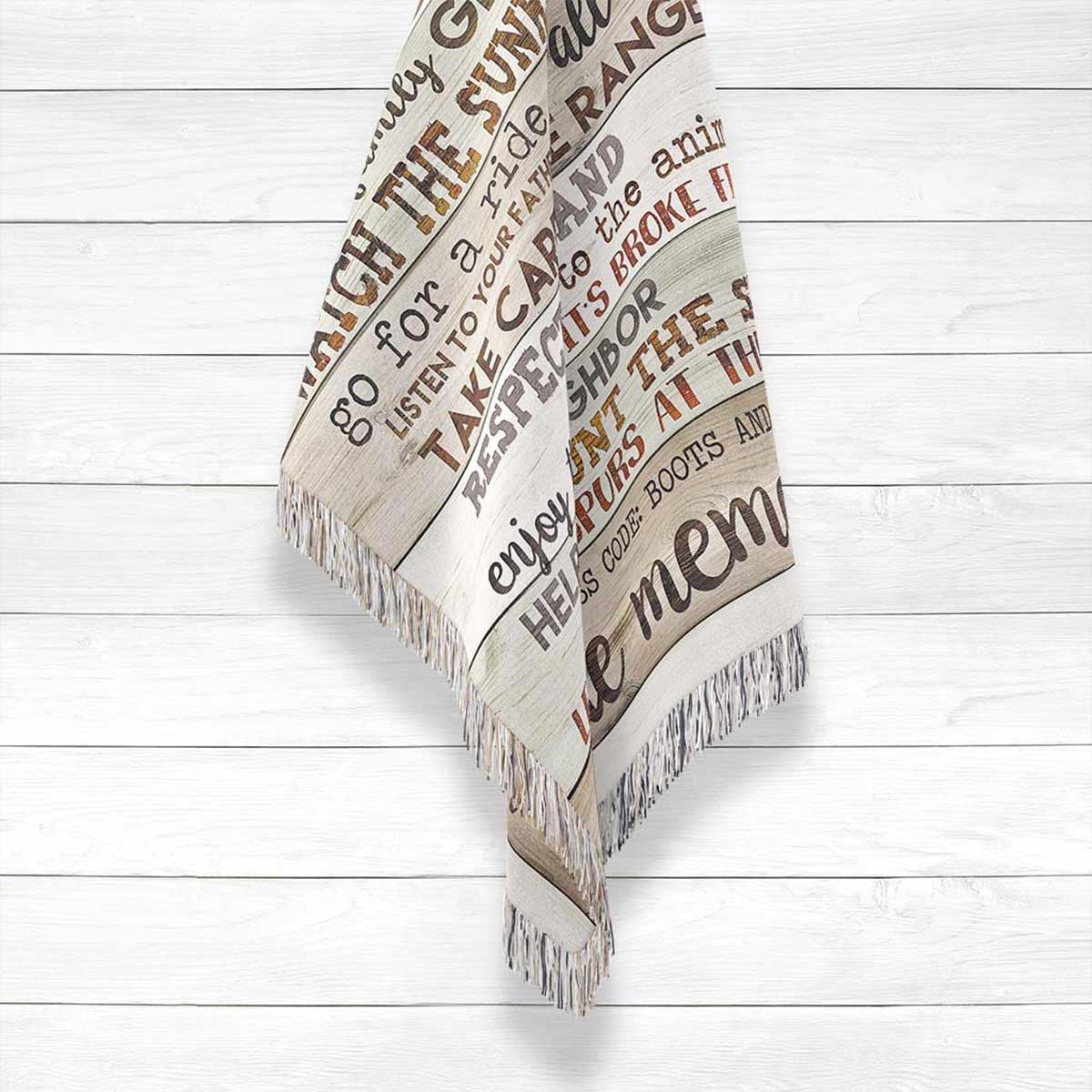 Rules at the Ranch Throw Blanket - Large | Lone Star Western Decor