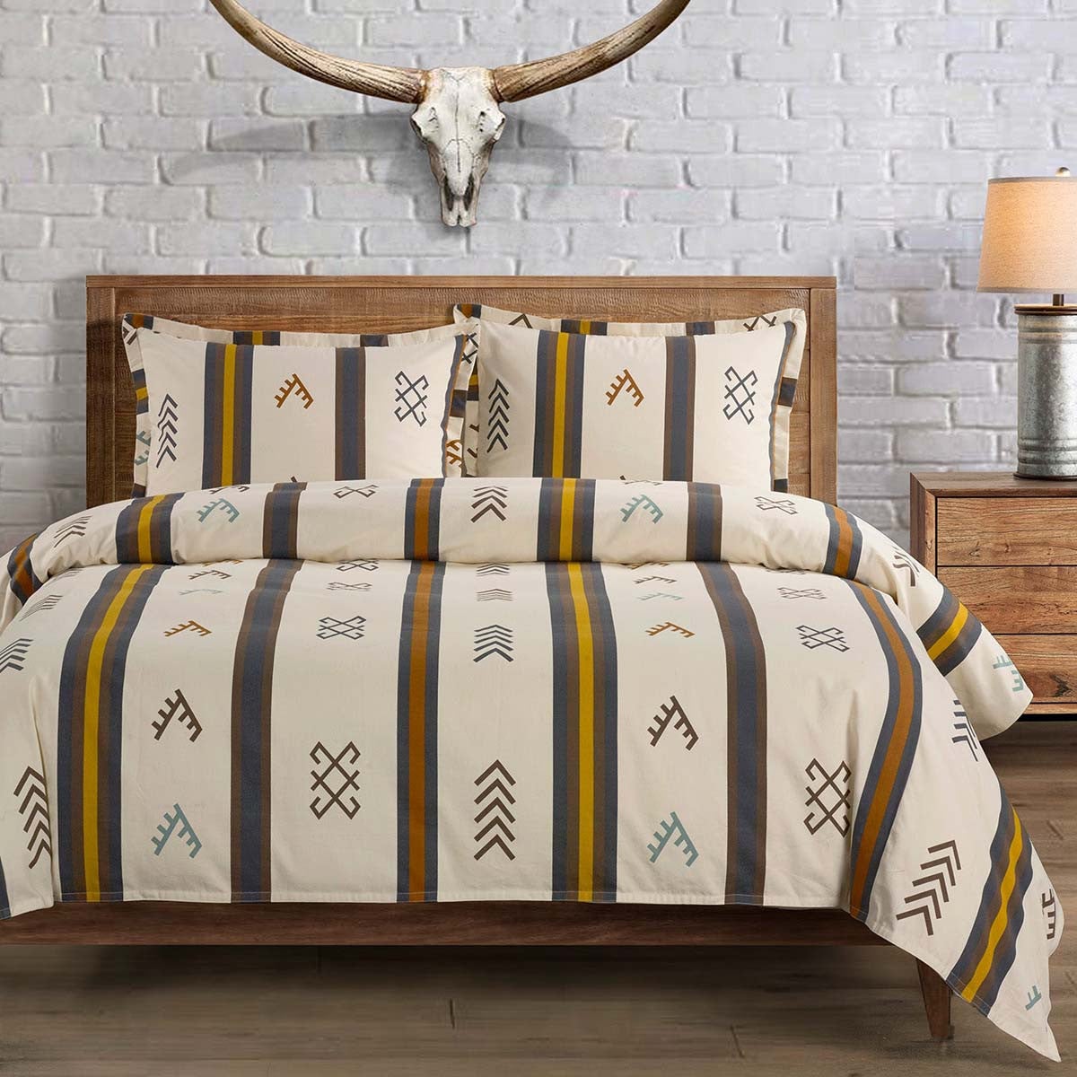 Aztec Stripe Duvet Set - Super Queen | Lone Star Western Decor
