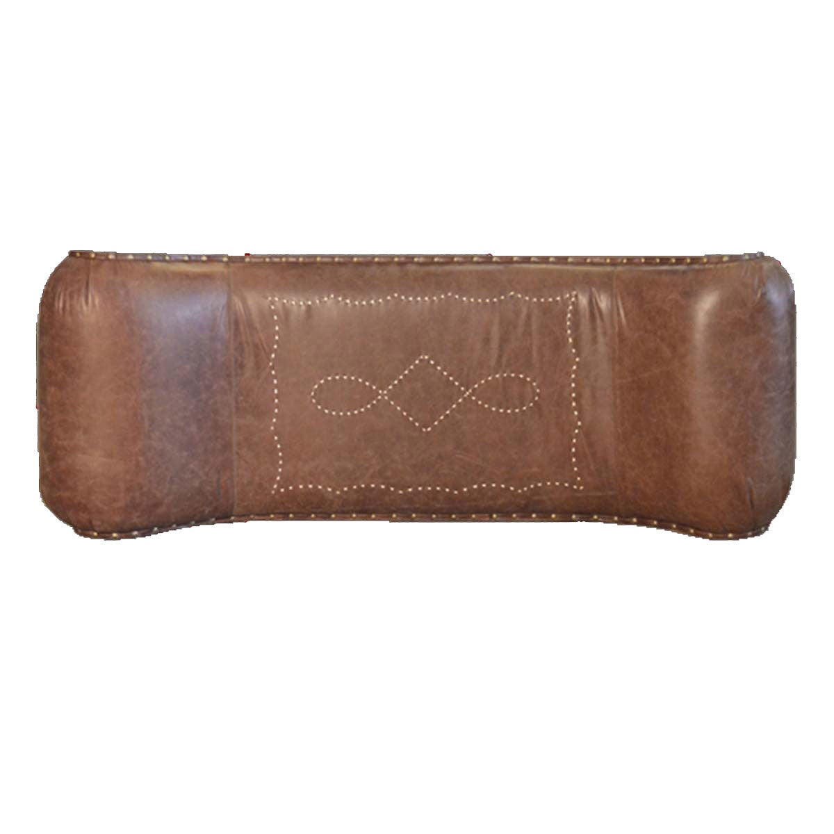 Romanesque Leather Bench | Lone Star Western Decor