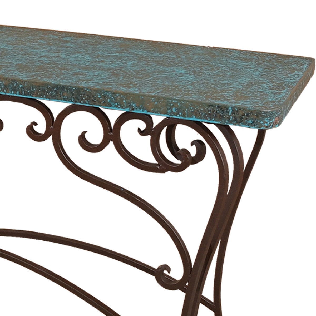 Long Rustic Turquoise Sofa Table | Lone Star Western Decor
