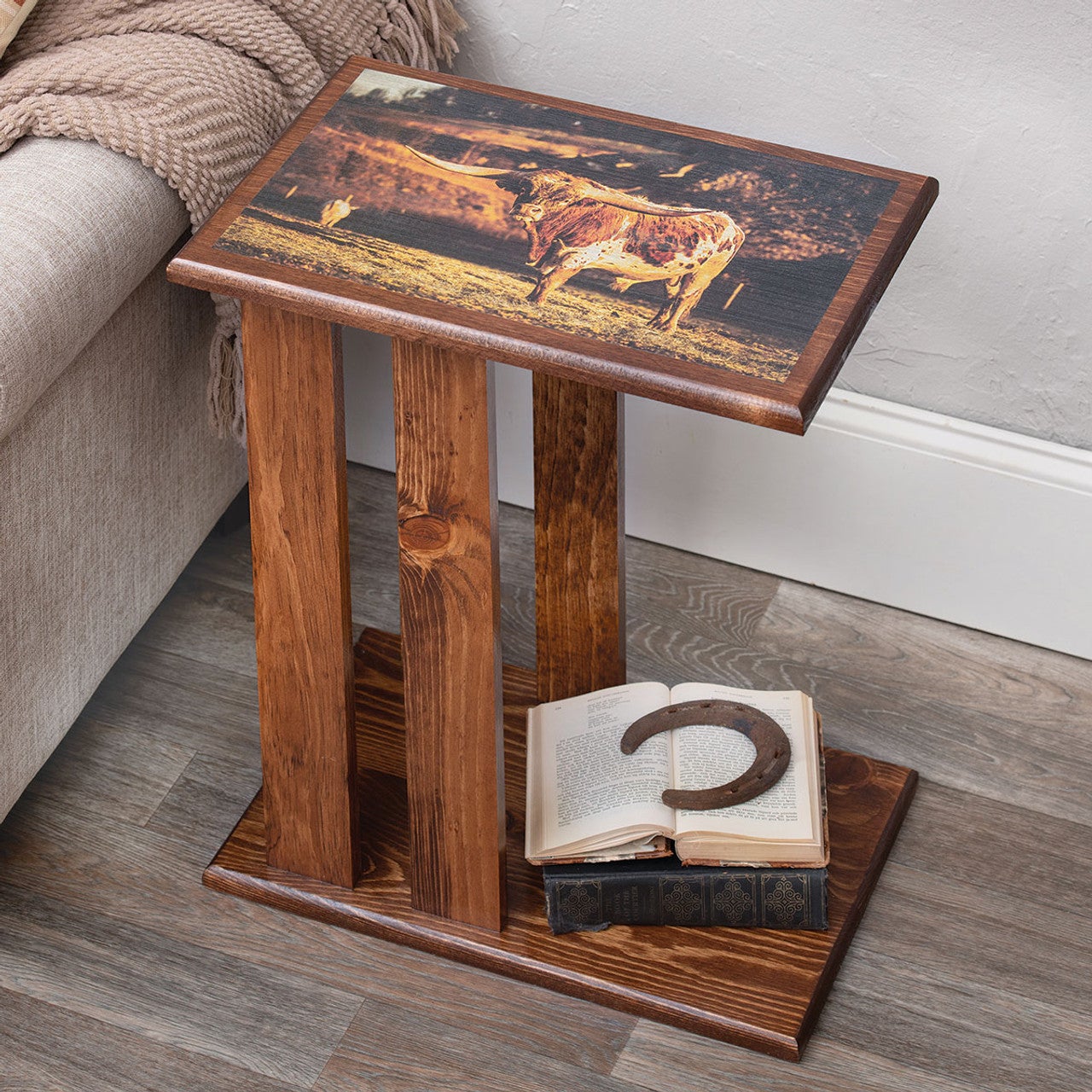 rustic side table living room