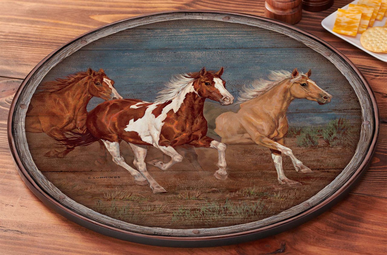 Horse Stampede Lazy Susan | Lone Star Western Decor