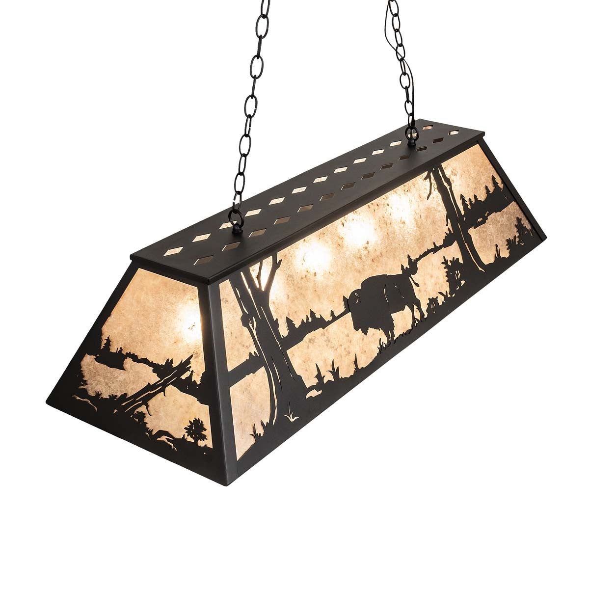 Primitive Buffalo Oblong Pendant Light | Lone Star Western Decor