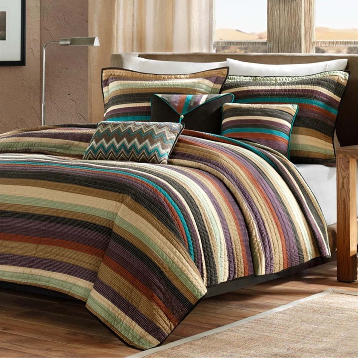 Sierra Stripe Coverlet Set - Full/Queen | Lone Star Western Decor