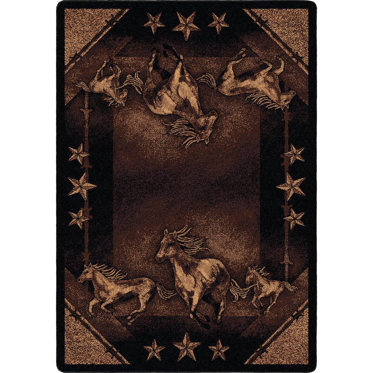 Wild Horses & Stars Rug - 4 x 5 | Lone Star Western Decor