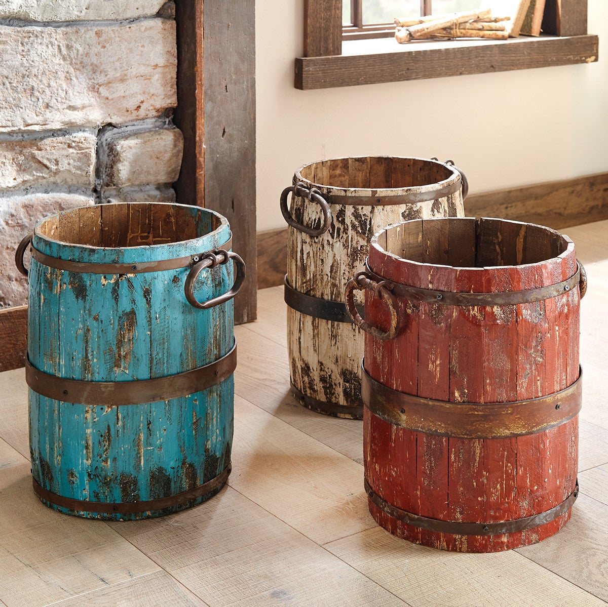 Santa Fe Red Bucket | Lone Star Western Decor