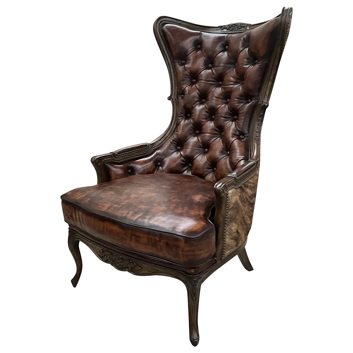 Tulsa Ranch Tufted Leather Wingback Chair | Lone Star Western Decor