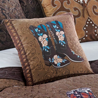 Boots & Spurs Accent Pillow | Lone Star Western Decor
