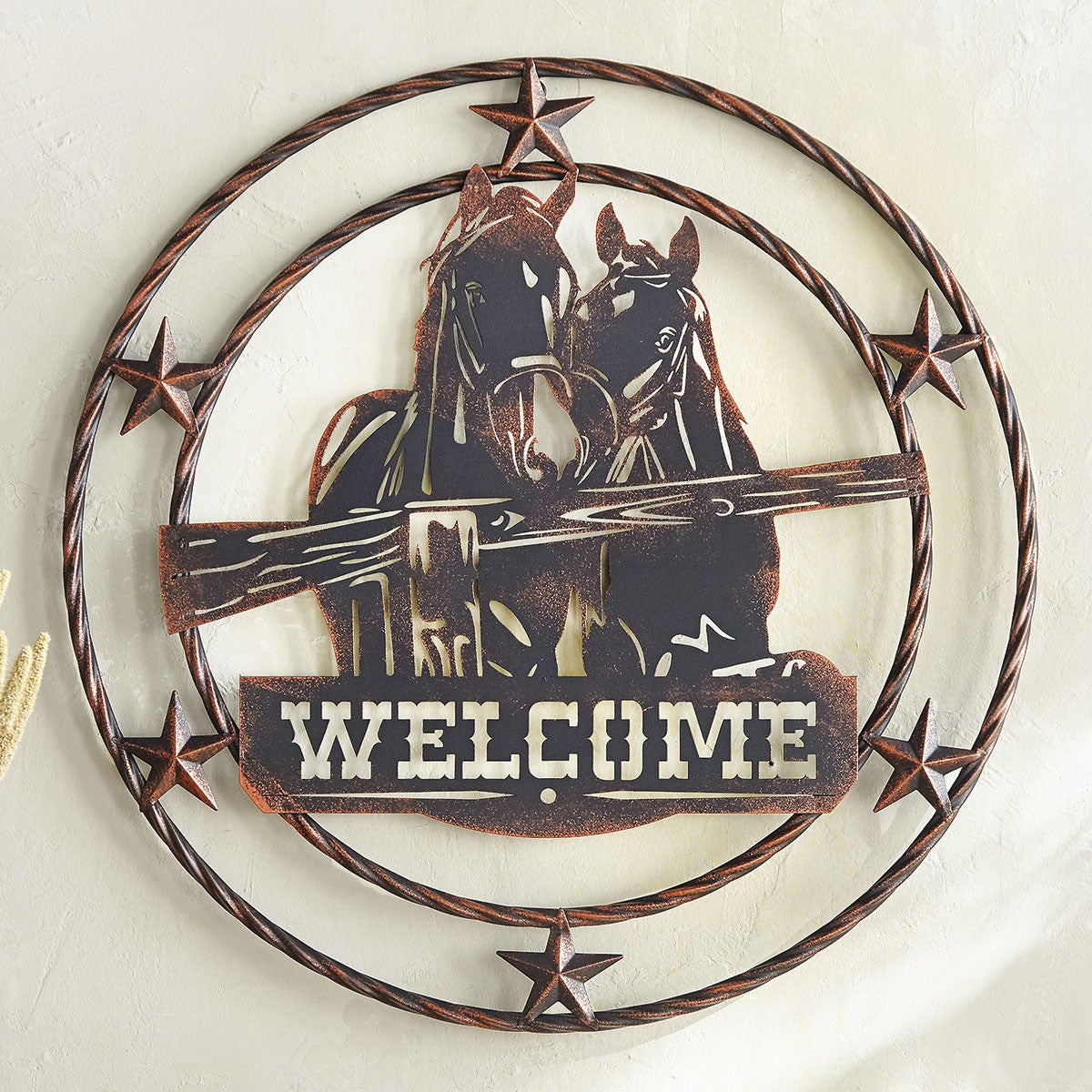 Round-Up Western Metal Welcome Sign | Lone Star Western Decor