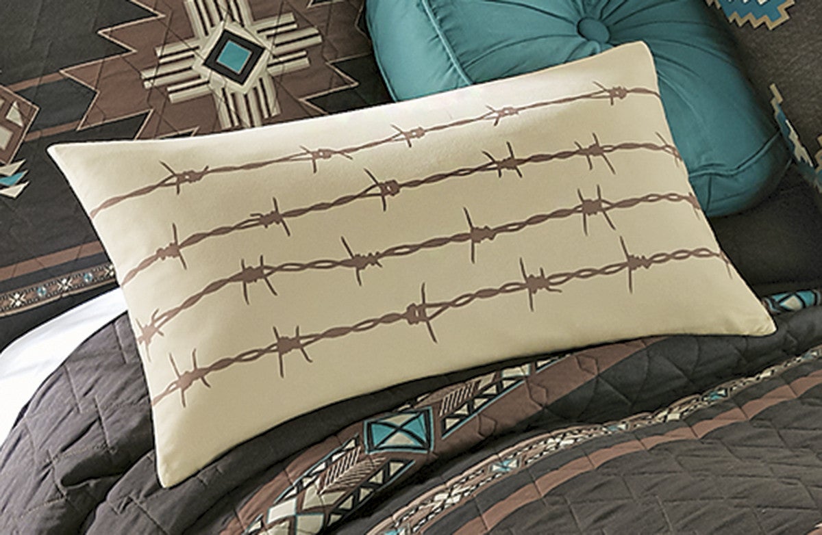 Ivory Barbed Wire Pillow | Lone Star Western Decor