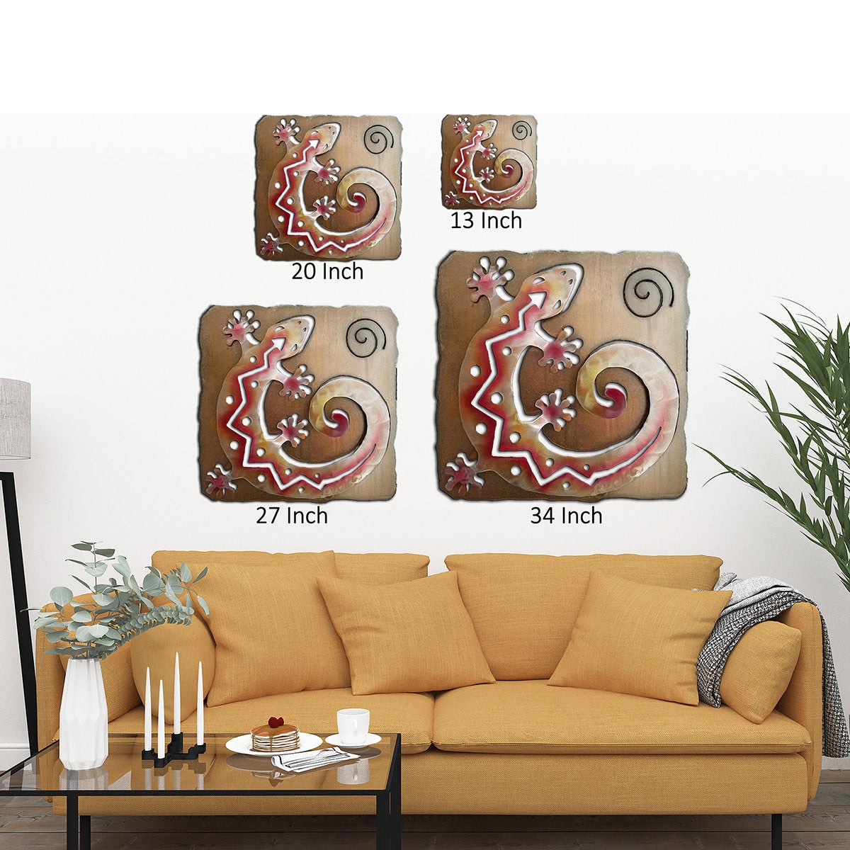 Sun Lizard Square Cutout Wall Art | Lone Star Western Decor