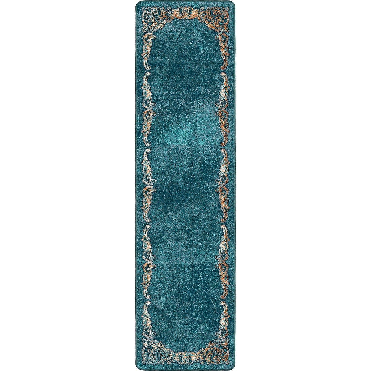 Prairie Scrolls Turquoise Rug - 2 x 8 | Lone Star Western Decor