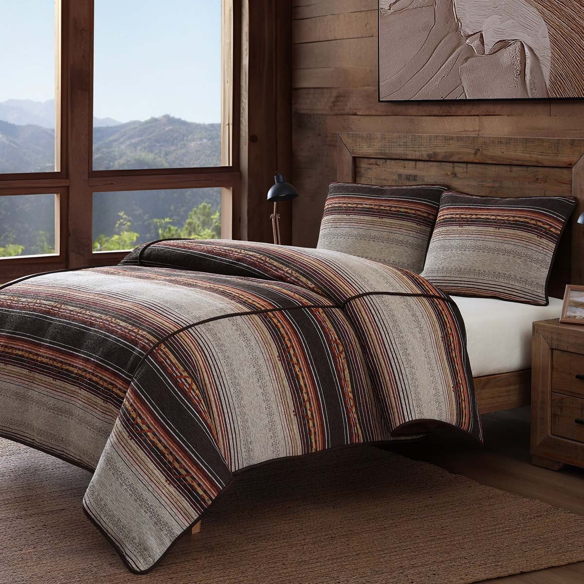 Estes Chenille Copper Comforter Set - Super Queen | Lone Star Western Decor