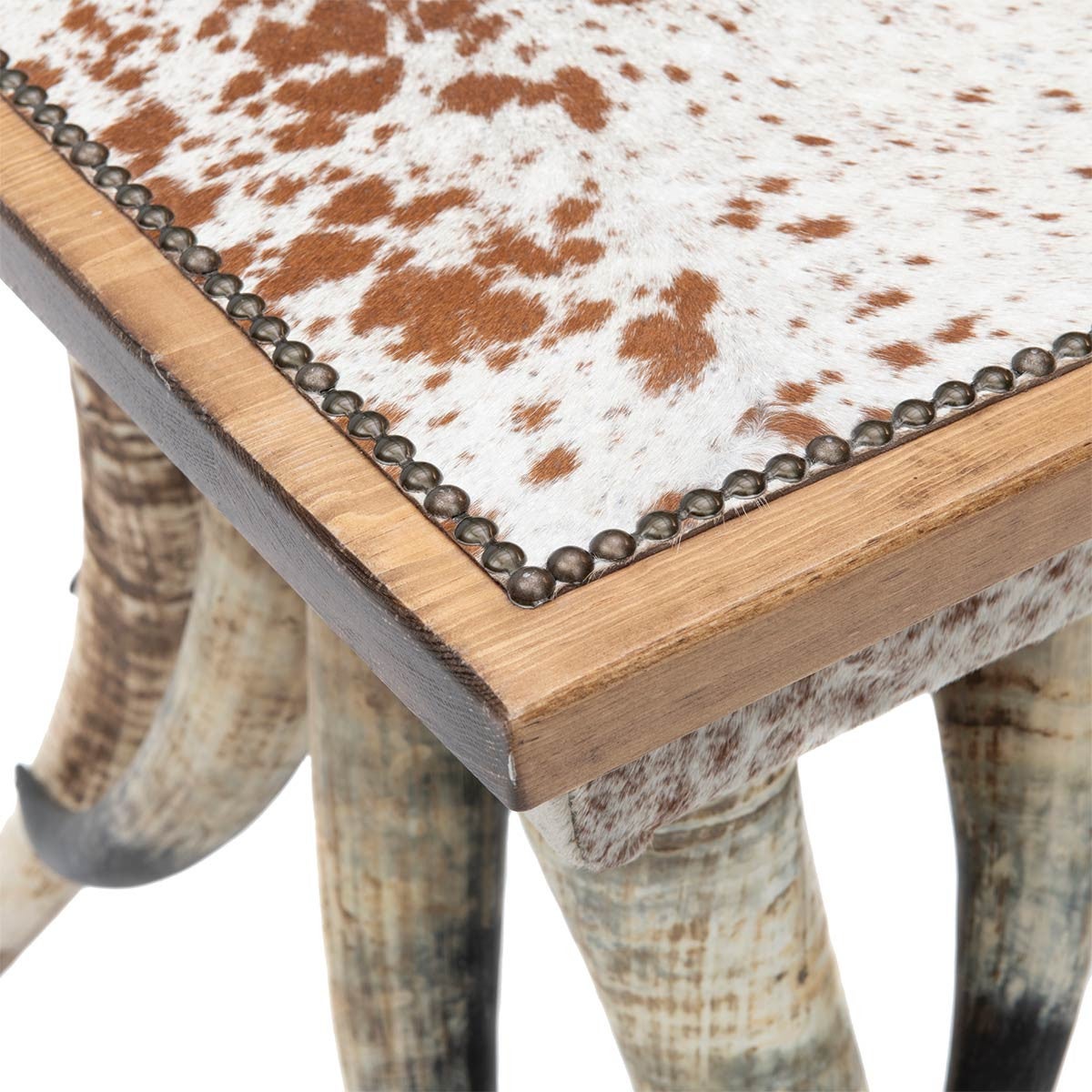 Laredo Cowhide & Horn End Table | Lone Star Western Decor